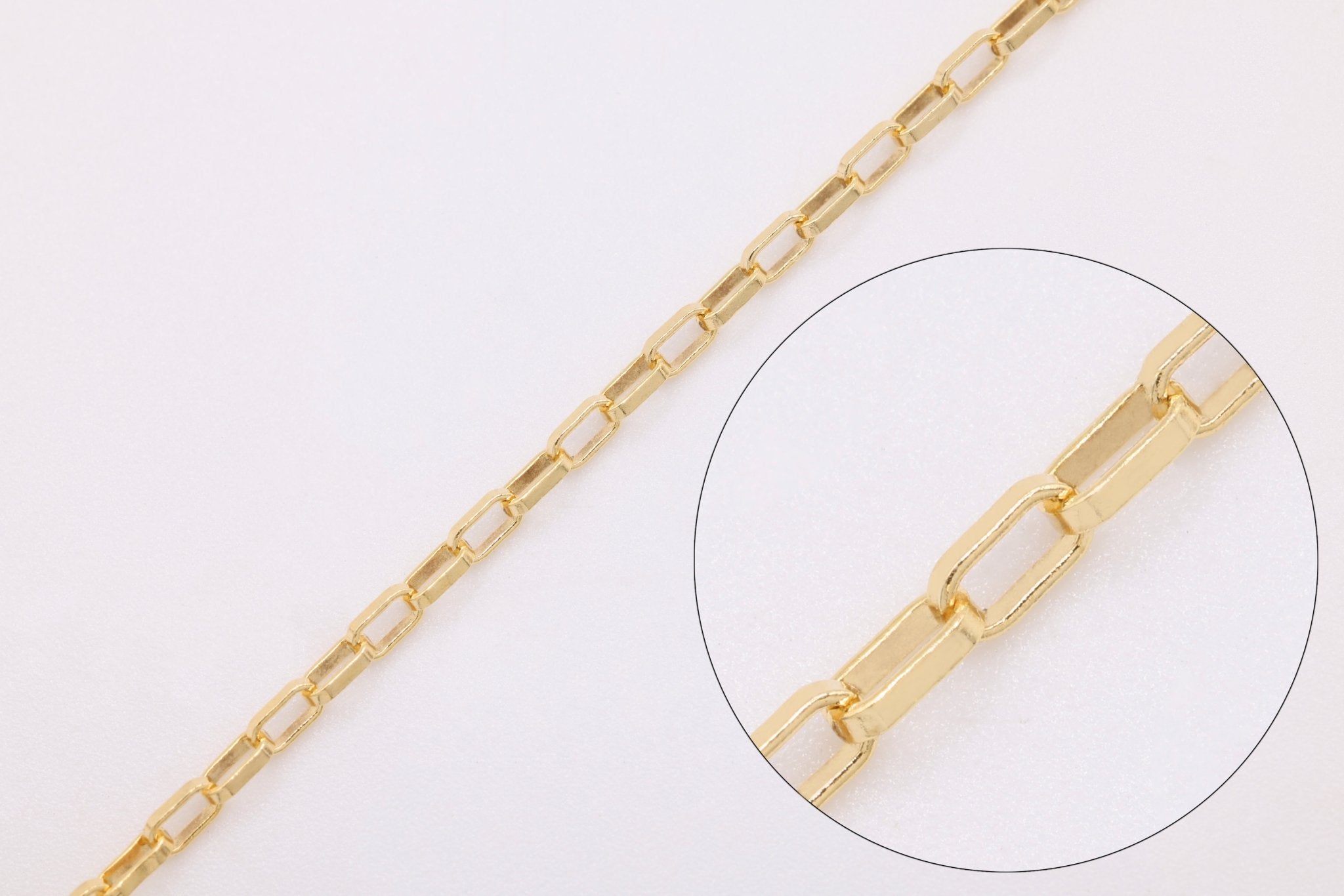 1.3mm x 2mm Elongated Box Chain, 14/20 Gold-Filled, Wholesale, Bulk DI