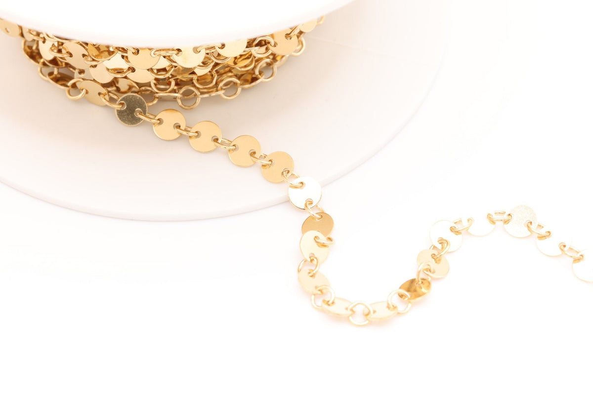 Wholesale Jewelry Supplies - 14K Gold Filled 4mm Sequin Disc Chain ...