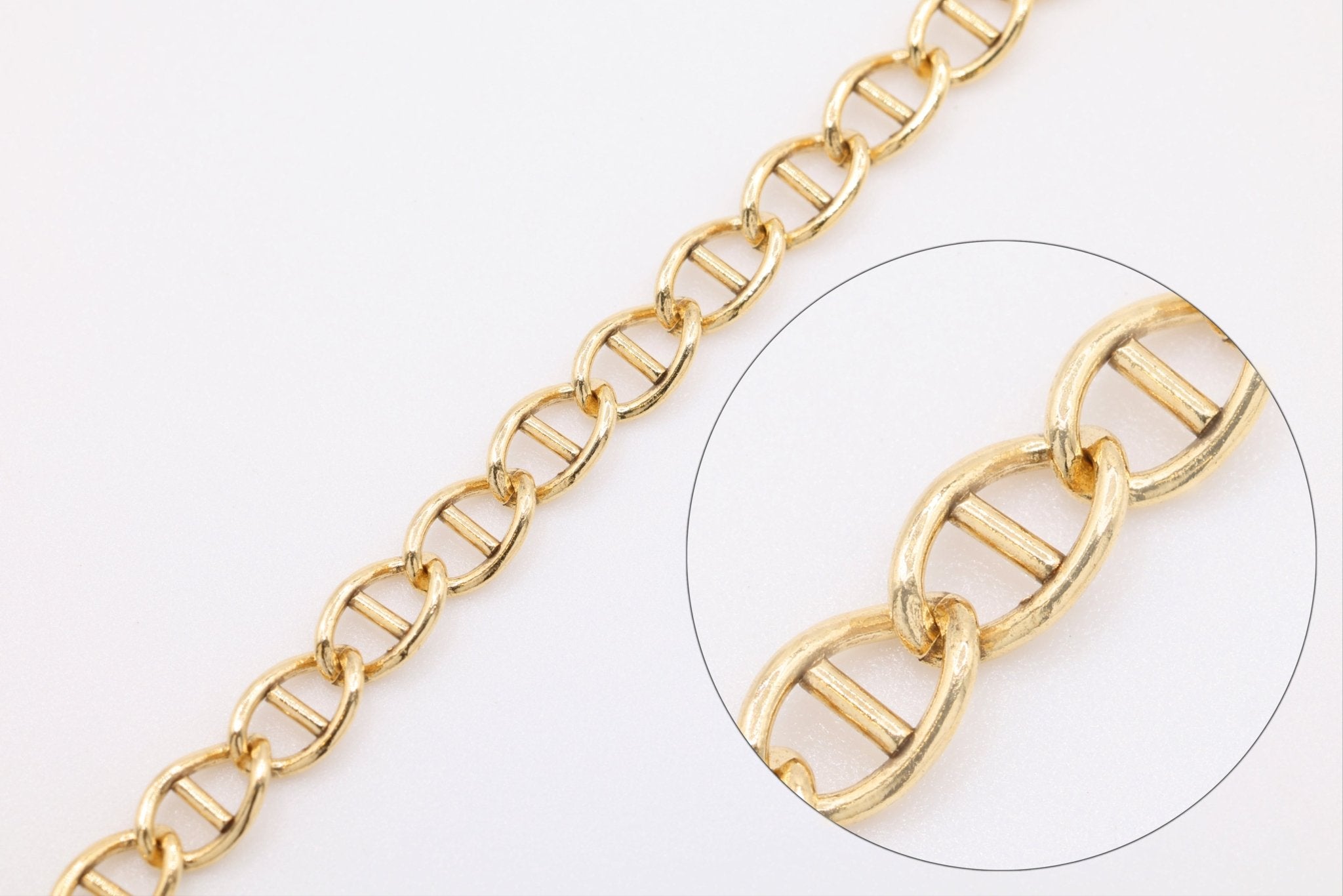 2.5mm x 4.5mm Mariner Anchor Chain, 14/20 Gold-Filled, Bulk DIY Spool
