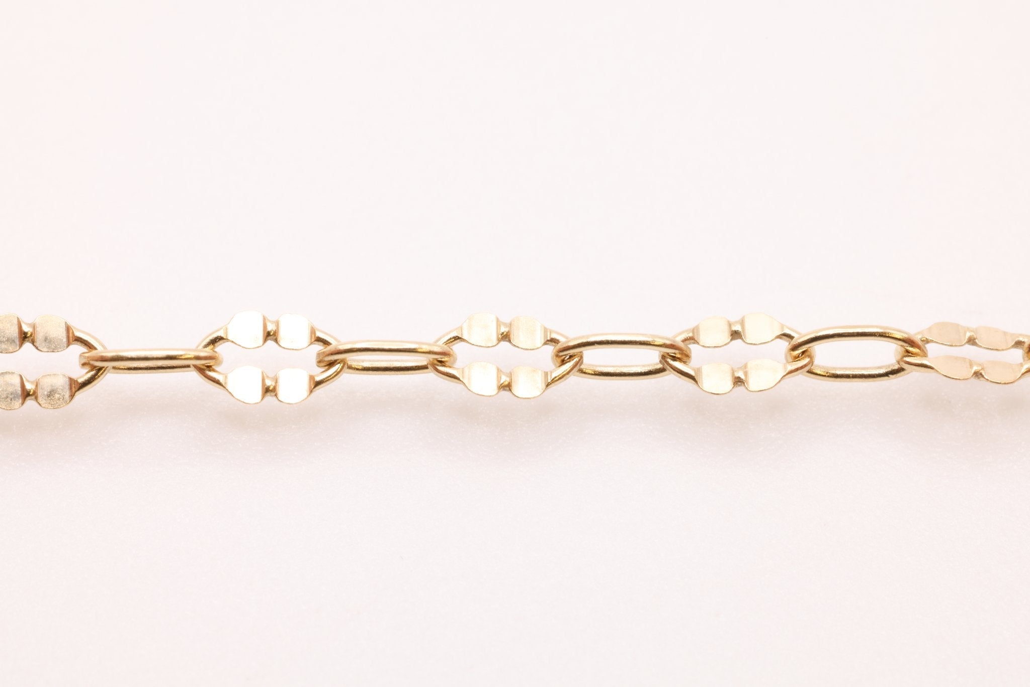 2.5mm x 4mm Double Dapped Chain, Gold-Filled, Bulk Pay Per Foot Jewelr