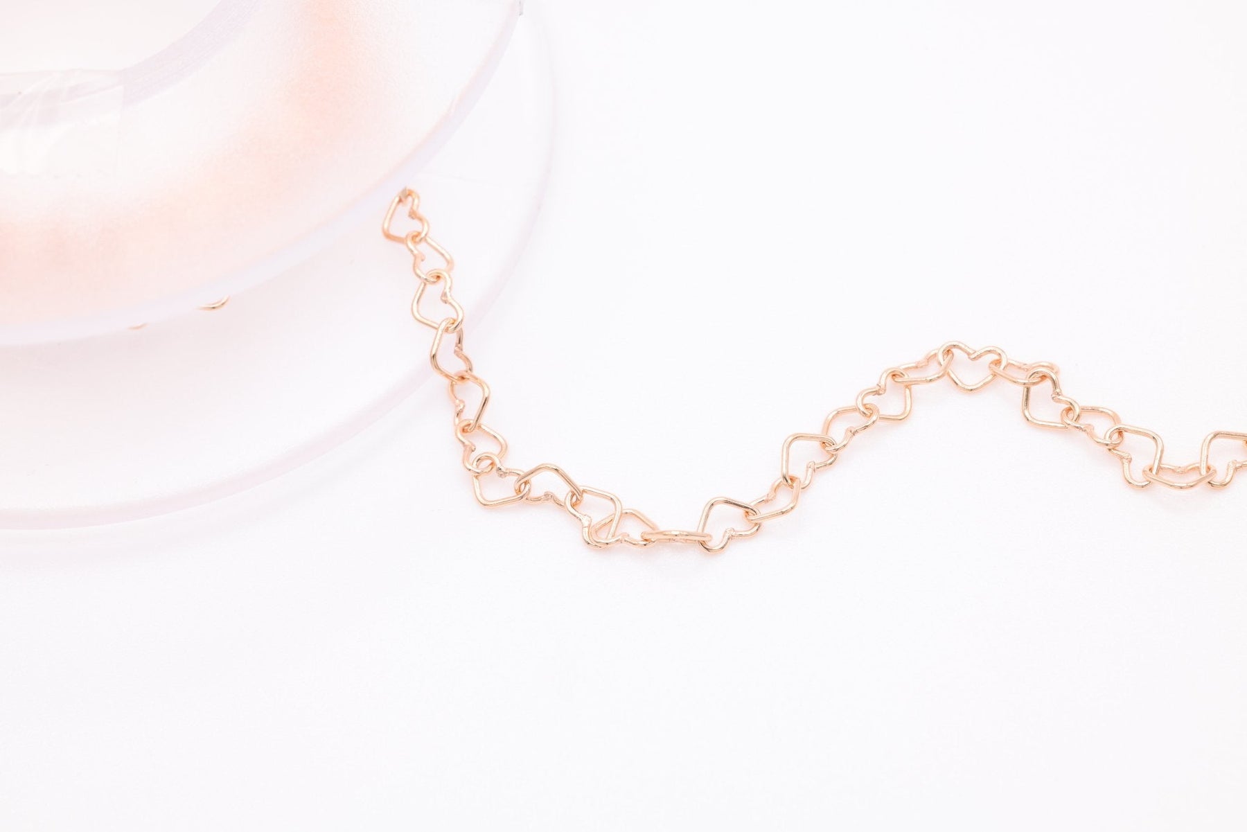 3mm x 3mm Heart Chain, Gold-Filled or 925 Sterling Silver, Heart Cable