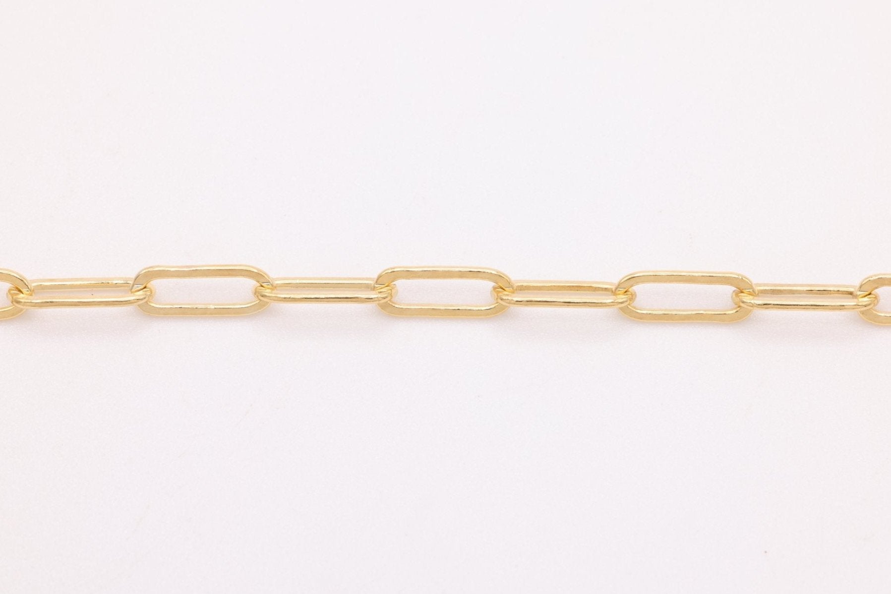 3mm x 8mm Flat Paperclip Chain, Gold-Filled, Bulk DIY Spool Pay Per Fo