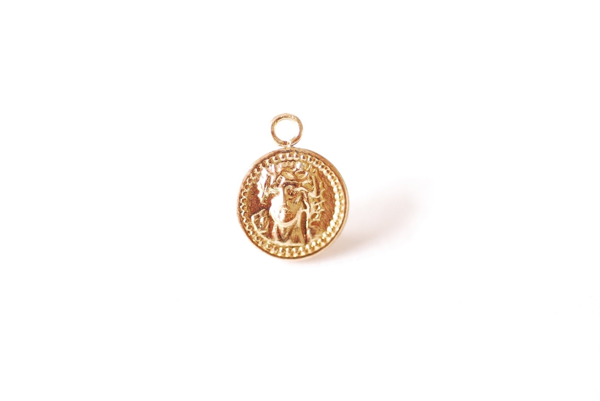 Wholesale Charms - 14k Gold Filled Round Religious Jesus Face Charm ...