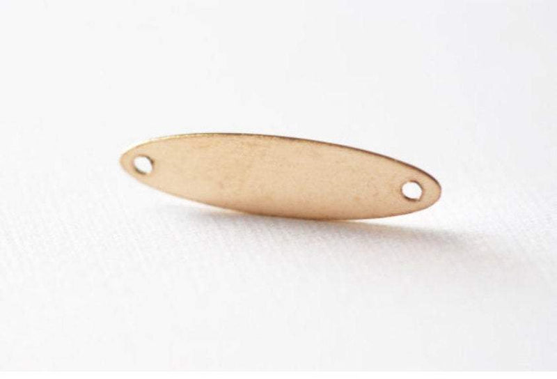 14kt Gold Filled Oval Stamping Blank with Two Holes, Gold Filled Stamp ...