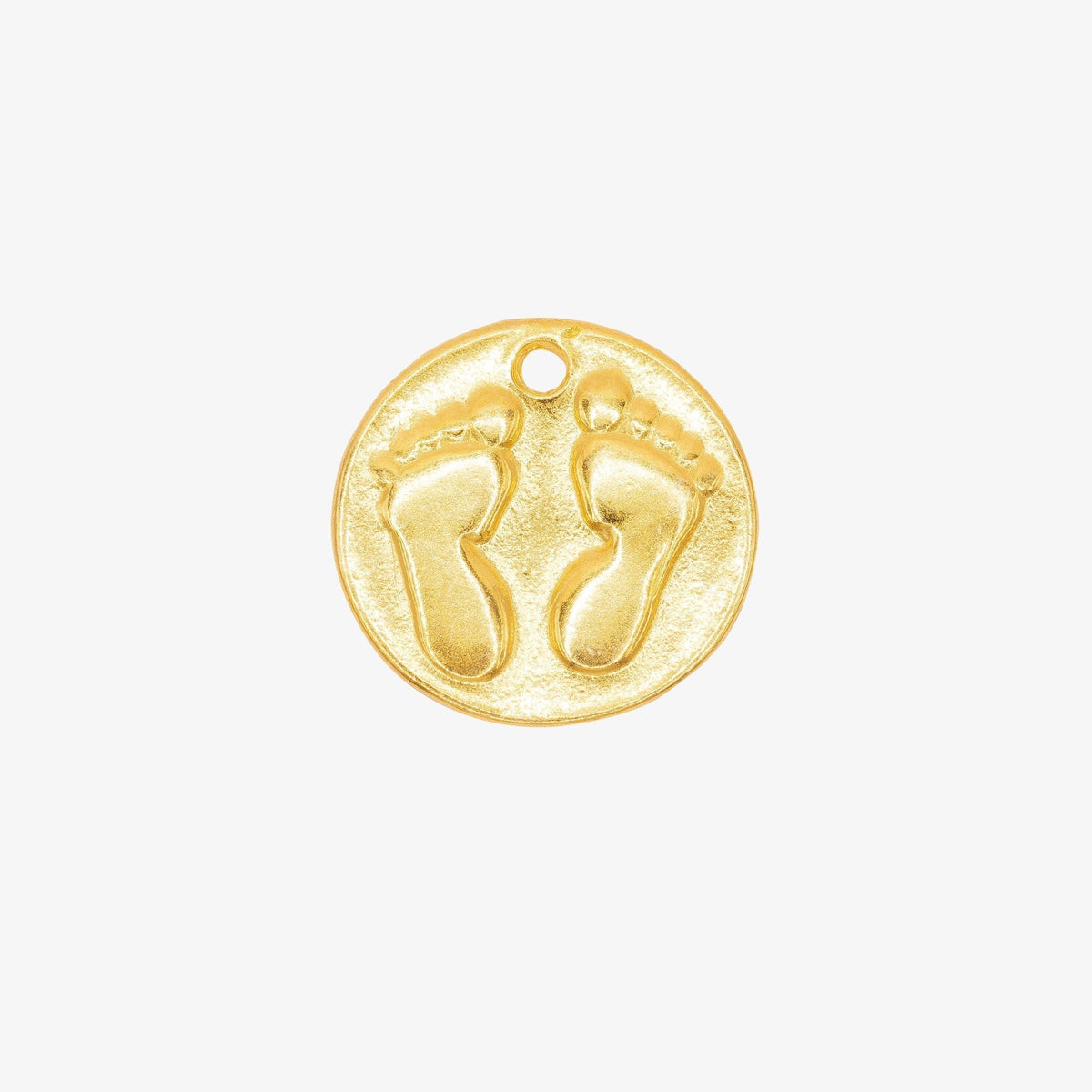 Baby Feet Print Charm, Wholesale, 14K Solid Gold, 12mm, Tiny Baby Foot