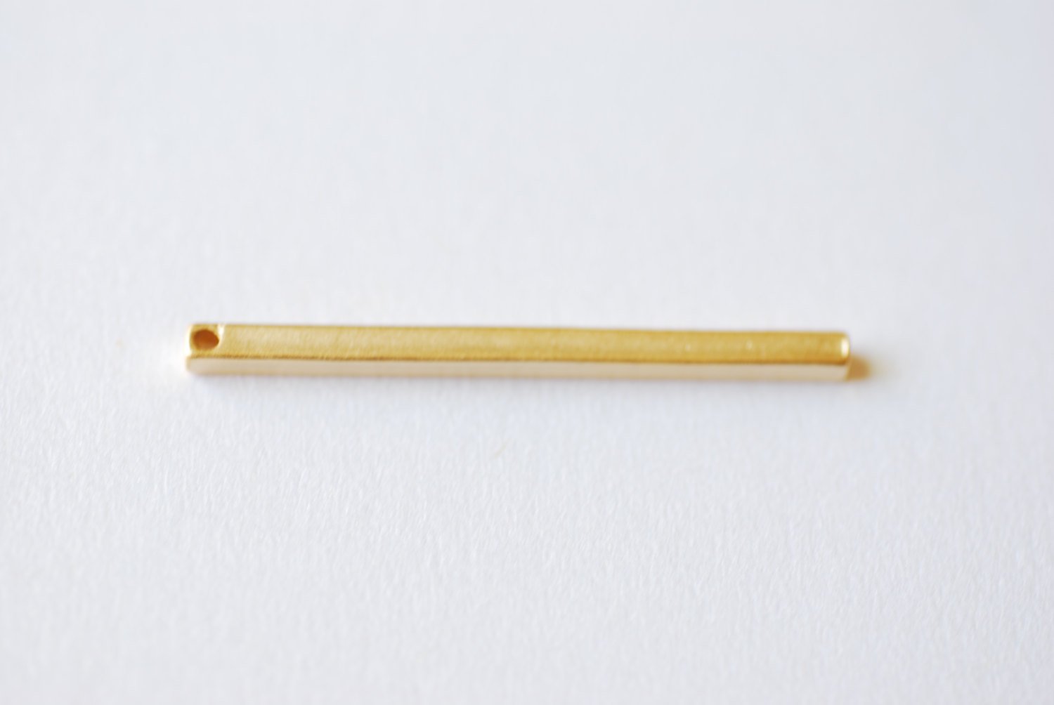 Matte Vermeil Gold Rectangle Bar Drop- 18k gold plated over Sterling S