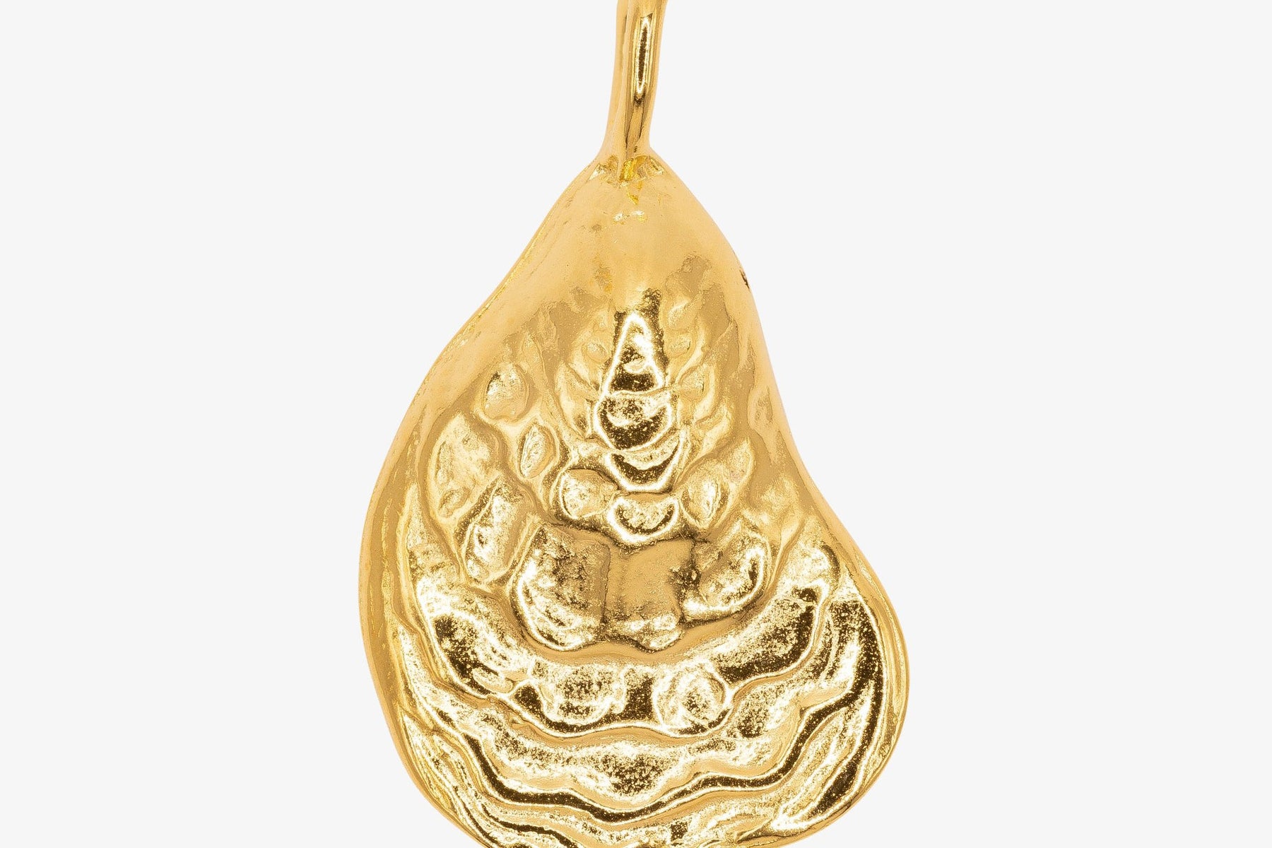 Oyster Shell Charm, Wholesale, 14K Solid Gold, 23mm x 14mm, Sea Shell