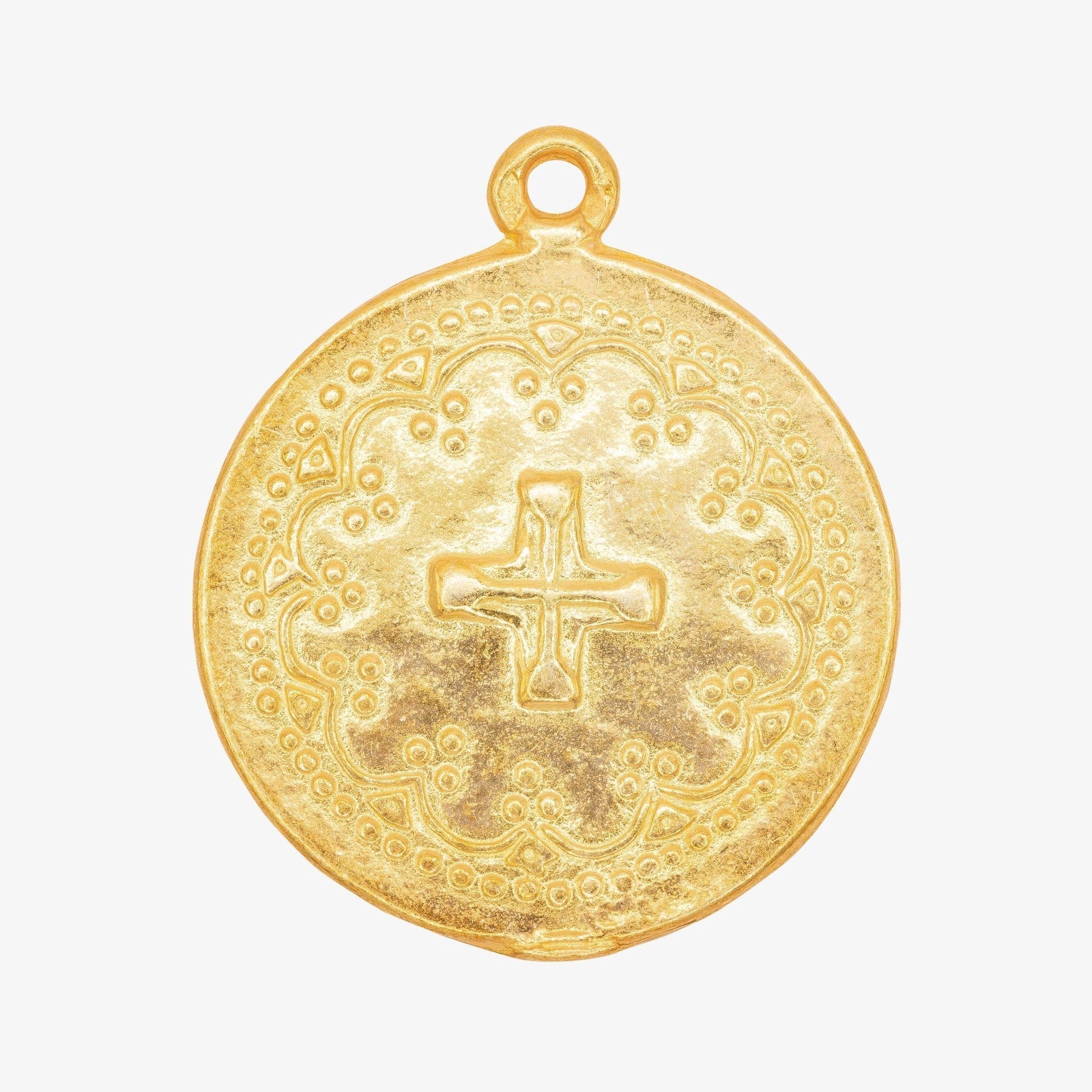 Round Cross Pendant Wholesale 14K Gold, Solid 14K Gold, G215 – HarperCrown