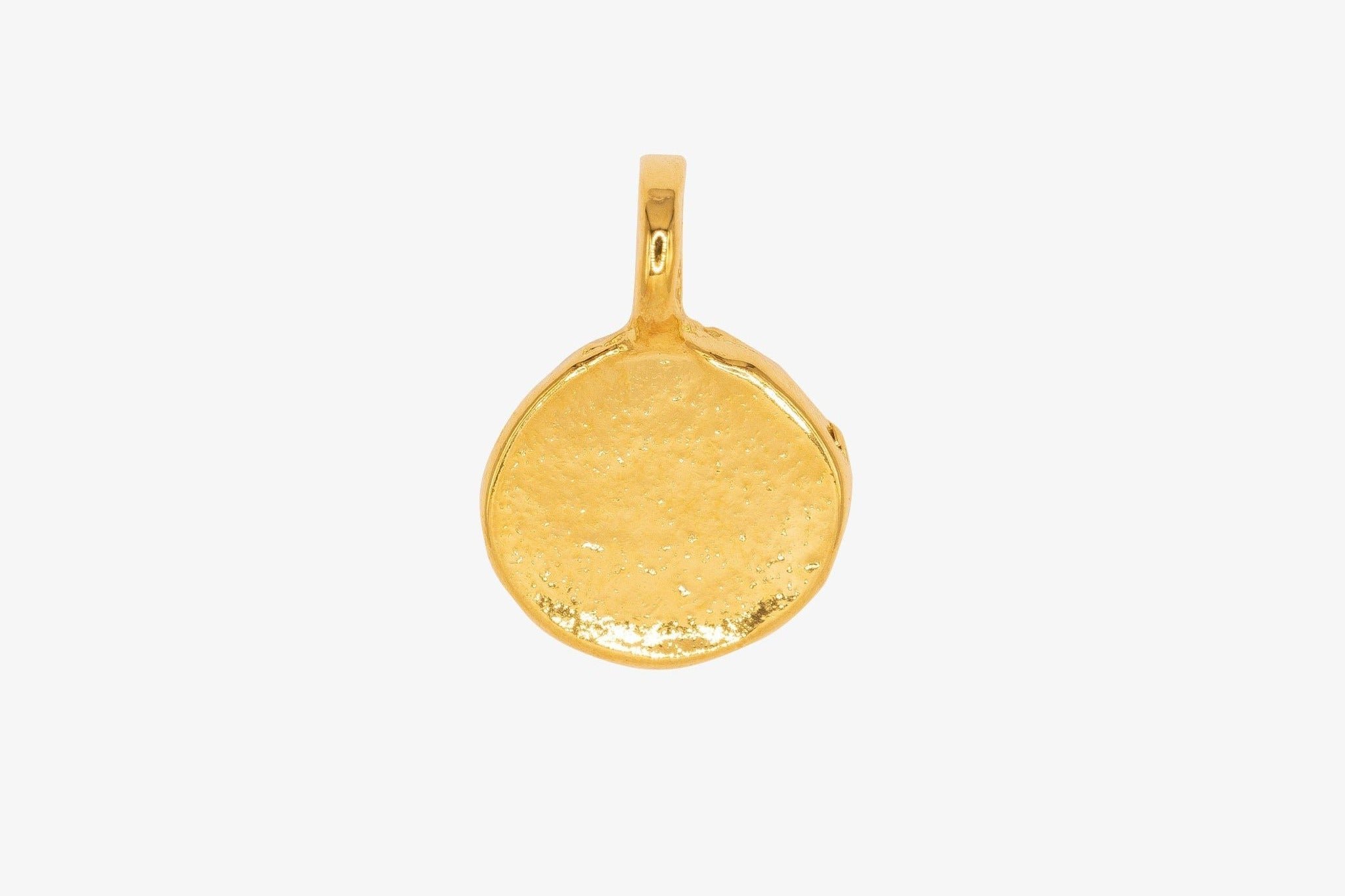 Round Stamping Charm Wholesale 14K Gold, Solid 14K Gold, G162
