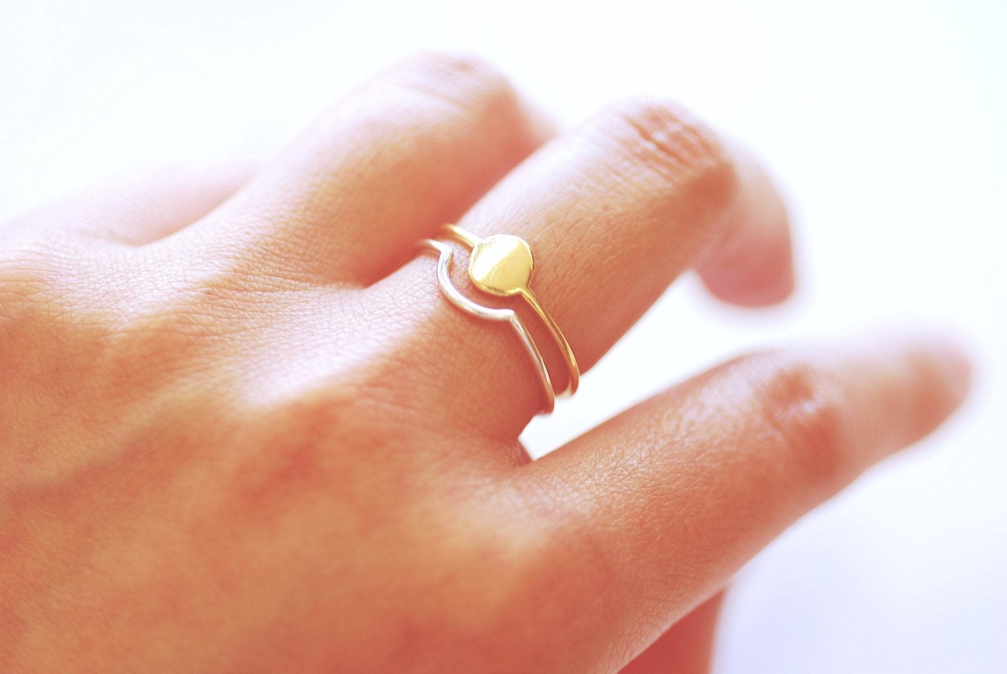 Wholesale Ring Jewelry - Stacking Ring Dot and Curved Band - Choose 925 ...
