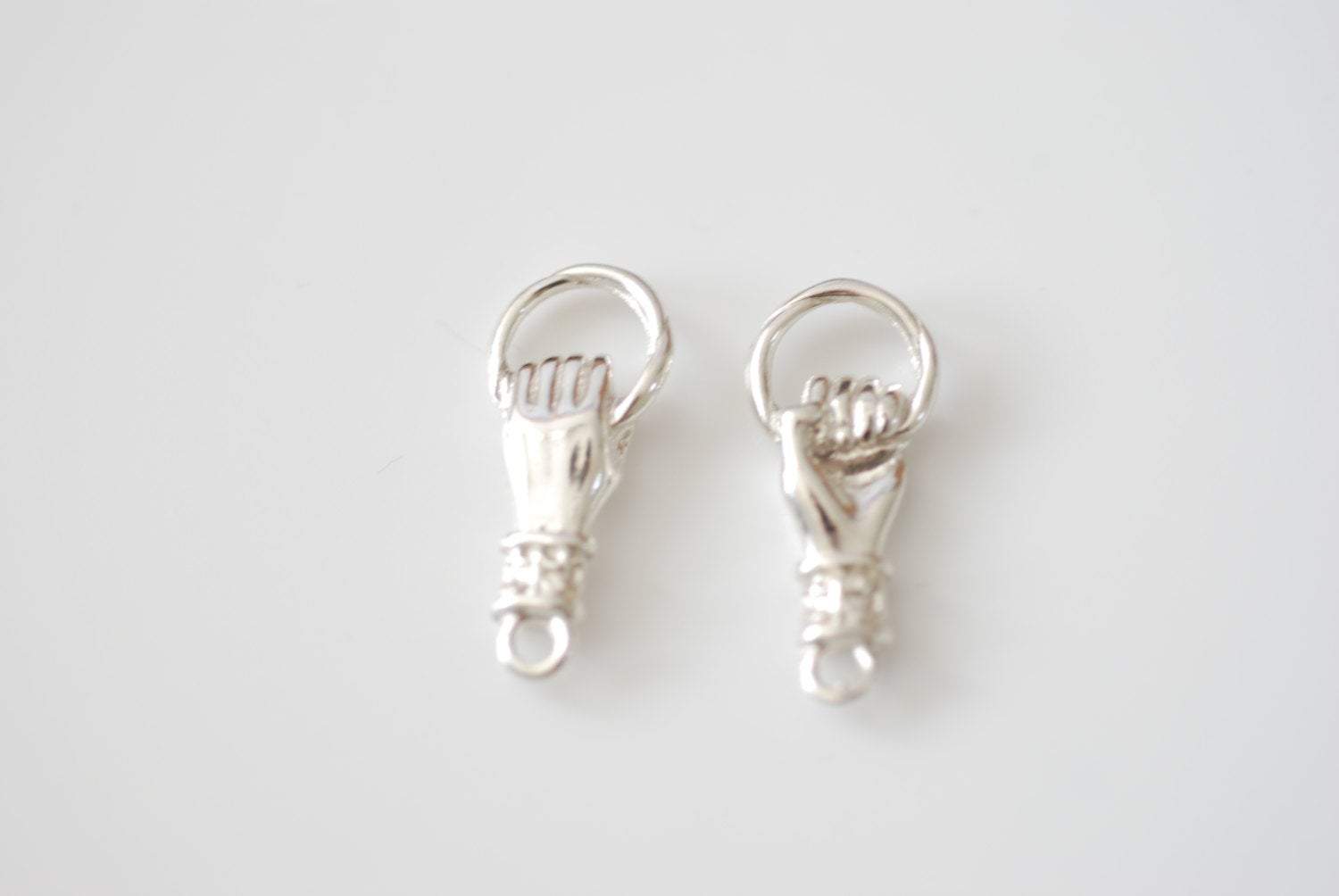 Sterling Silver Hand Holding Ring Connector, hand holding ring connect ...